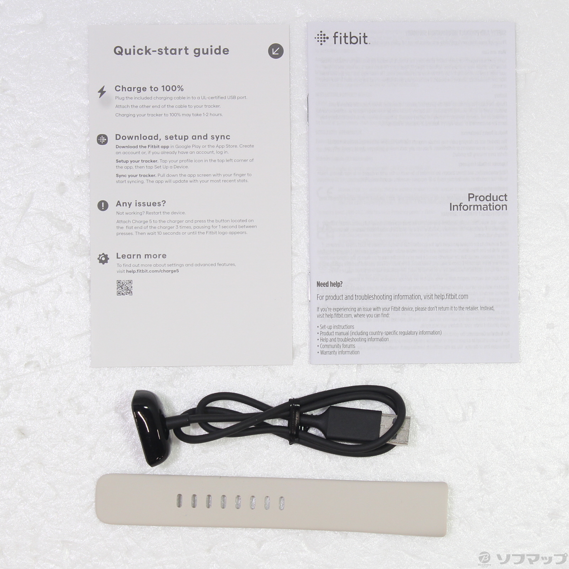 【中古】Fitbit Charge5 FB421GLWT-FRCJK ルナホワイト／ソフトゴールド [2133039318278] - リコレ ...