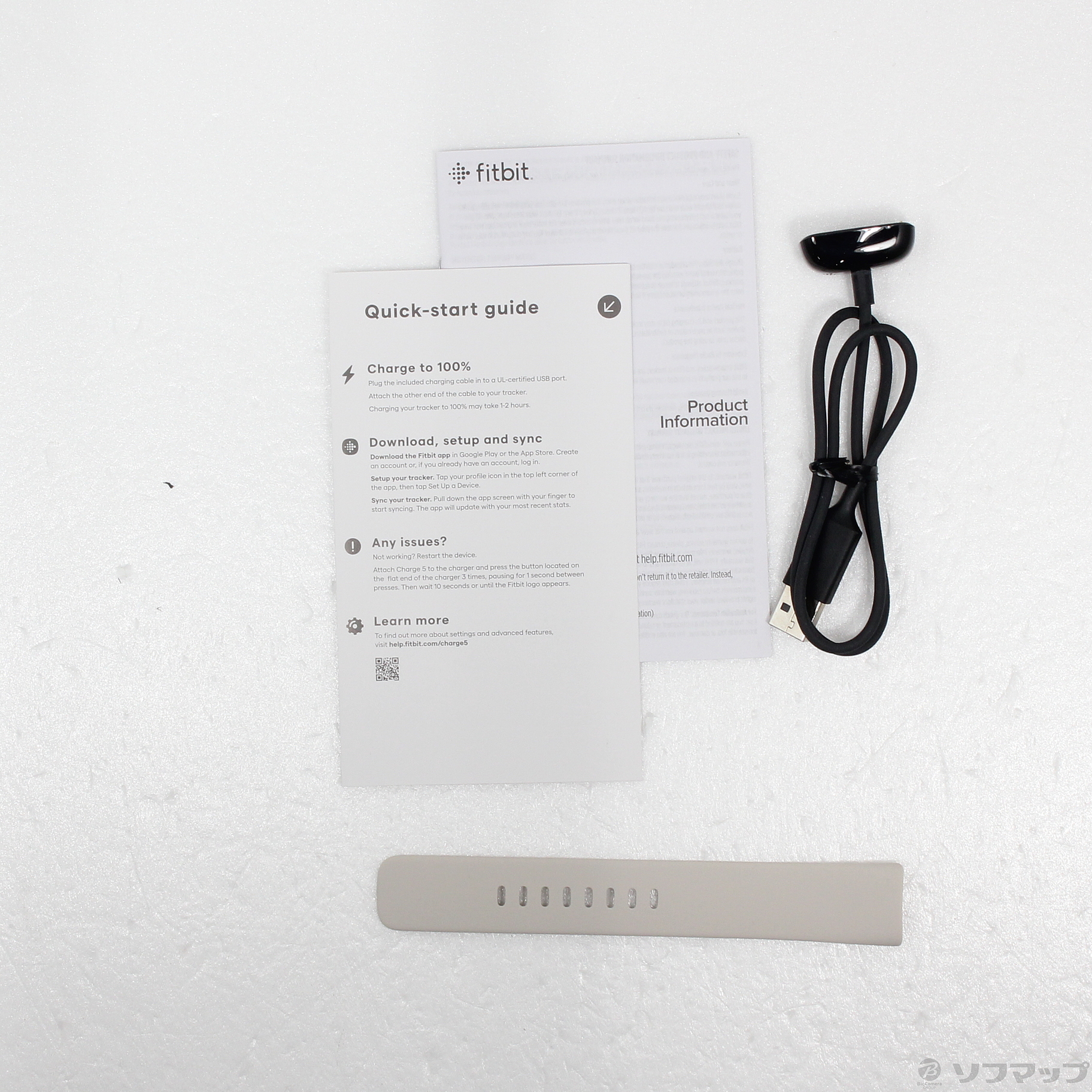 【中古】Fitbit Charge5 FB421GLWT-FRCJK ルナホワイト／ソフトゴールド [2133045027546] - リコレ ...