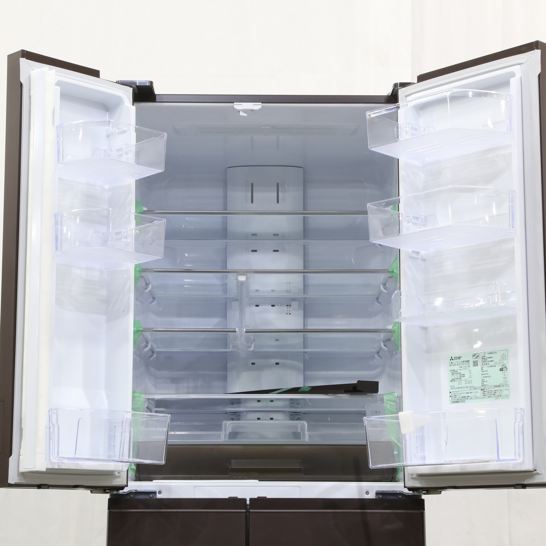 【中古】〔展示品〕 冷蔵庫 中だけひろびろ大容量 WZシリーズ フロストグレインブラウン MR-WZ55H-XT [6ドア ／観音開きタイプ ／547L] [2133046673711 ...