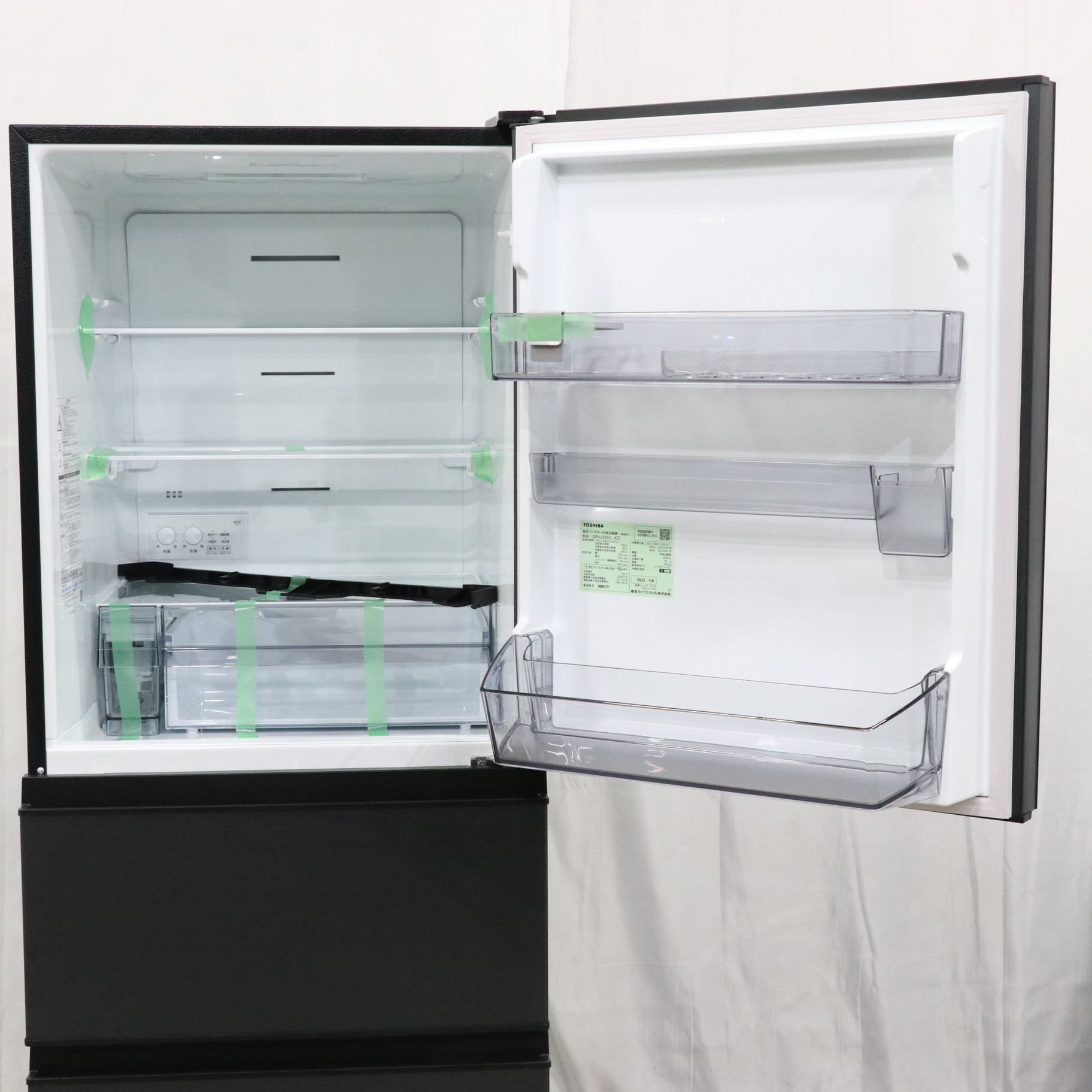 【中古】〔展示品〕 冷蔵庫 マットチャコール GR-U33SC-KZ [幅60cm ／3ドア ／右開きタイプ ／326L ／2022年] [2133049996626] - リコレ ...