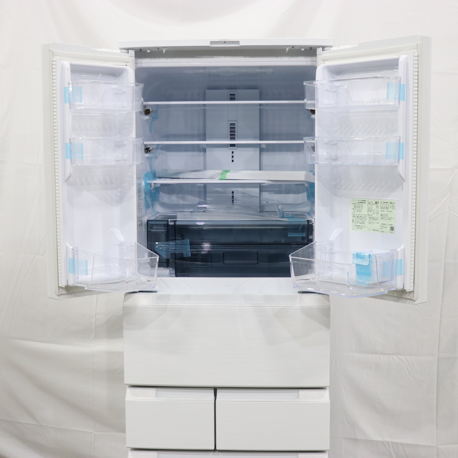 【中古】〔展示品〕 プラズマクラスター冷蔵庫 ラスティックホワイト系 SJ-MF43K-W [幅65cm ／429L ／6ドア ／観音開きタイプ ／2023年] [2133052199458 ...