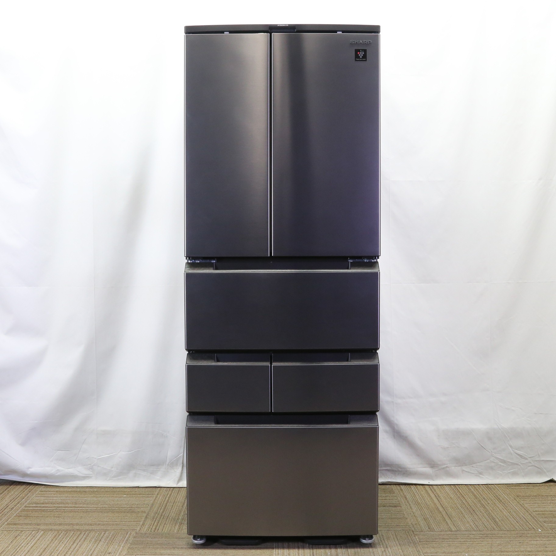 【中古】〔展示品〕 プラズマクラスター冷蔵庫 SJシリーズ ラスティックダークメタル系 SJ-MF43K-H [幅65cm ／429L ／6ドア ／観音開きタイプ ／2023年 ...