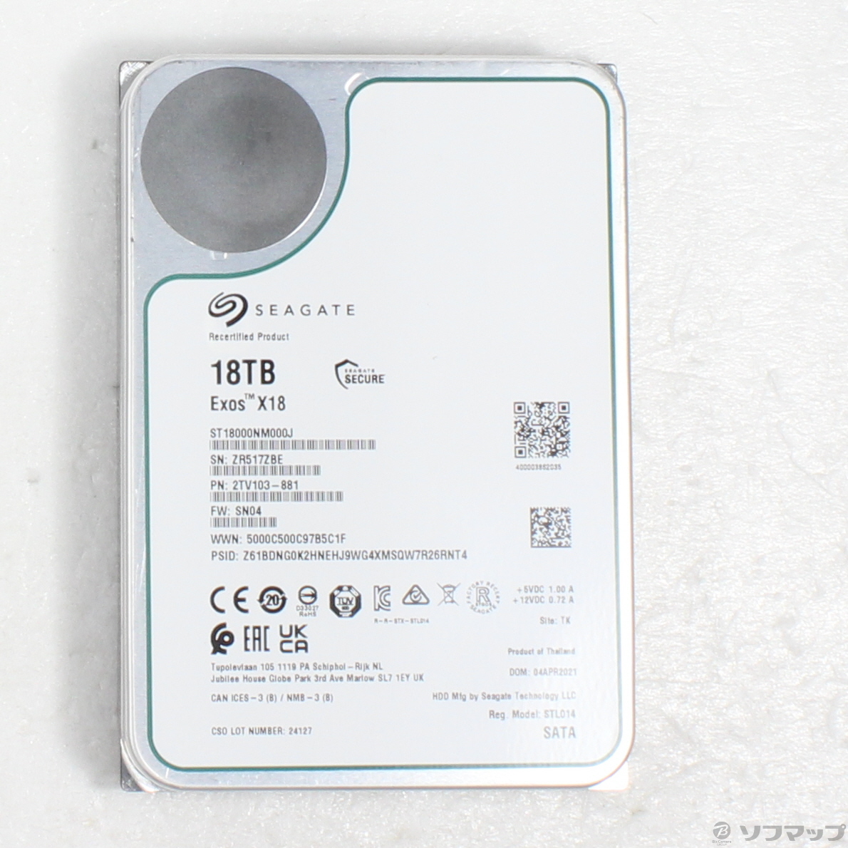 【中古】Seagate Exos X18 18TB ST18000NM000J [2133055334368] - リコレ！|ビックカメラ ...