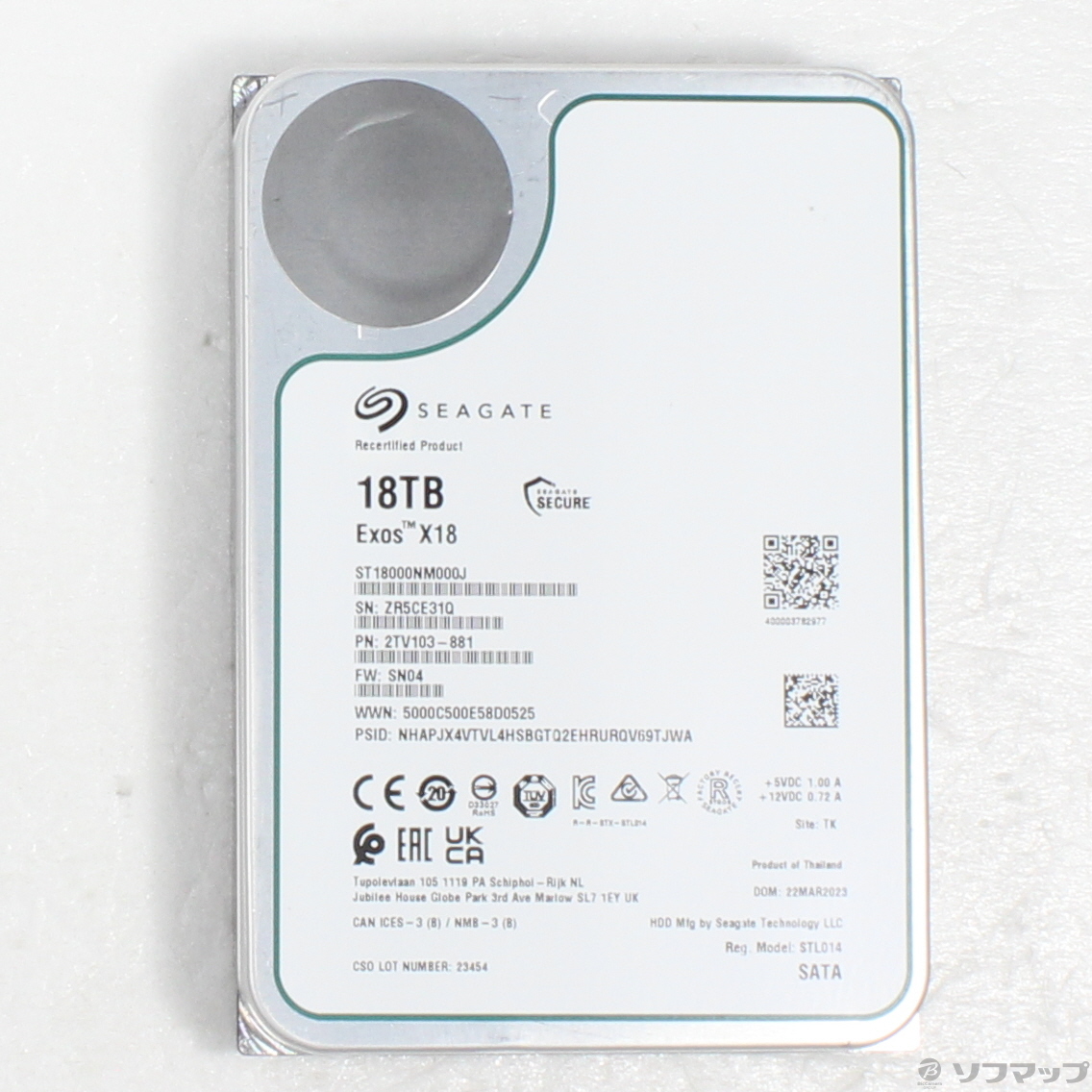 【中古】Seagate Exos X18 18TB ST18000NM000J [2133055334375] - リコレ！|ビックカメラ ...