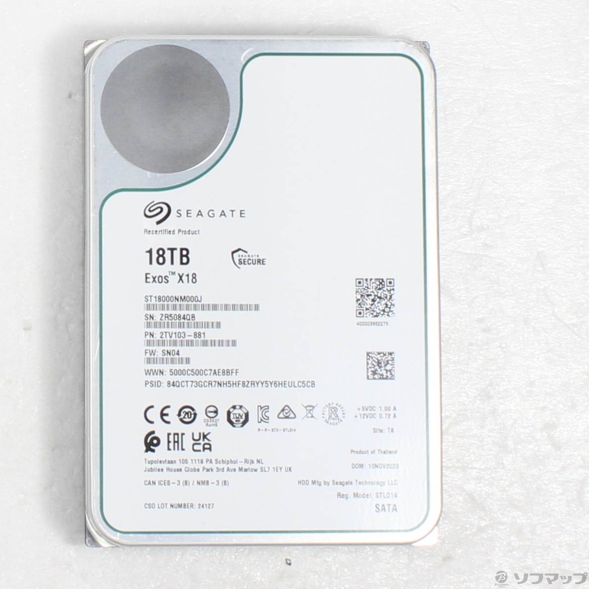 【中古】Seagate Exos X18 18TB ST18000NM000J [2133055334412] - リコレ！|ビックカメラ ...
