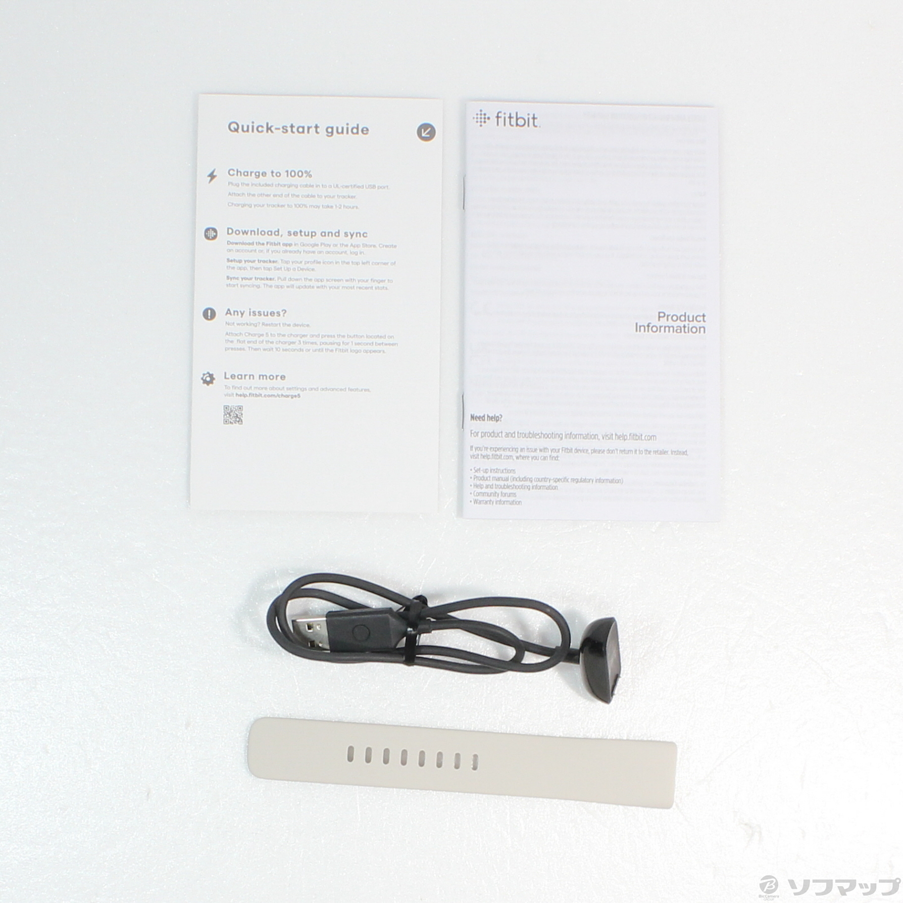【中古】〔展示品〕 Fitbit Charge5 FB421GLWT-FRCJK ルナホワイト／ソフトゴールド [2133055341984 ...