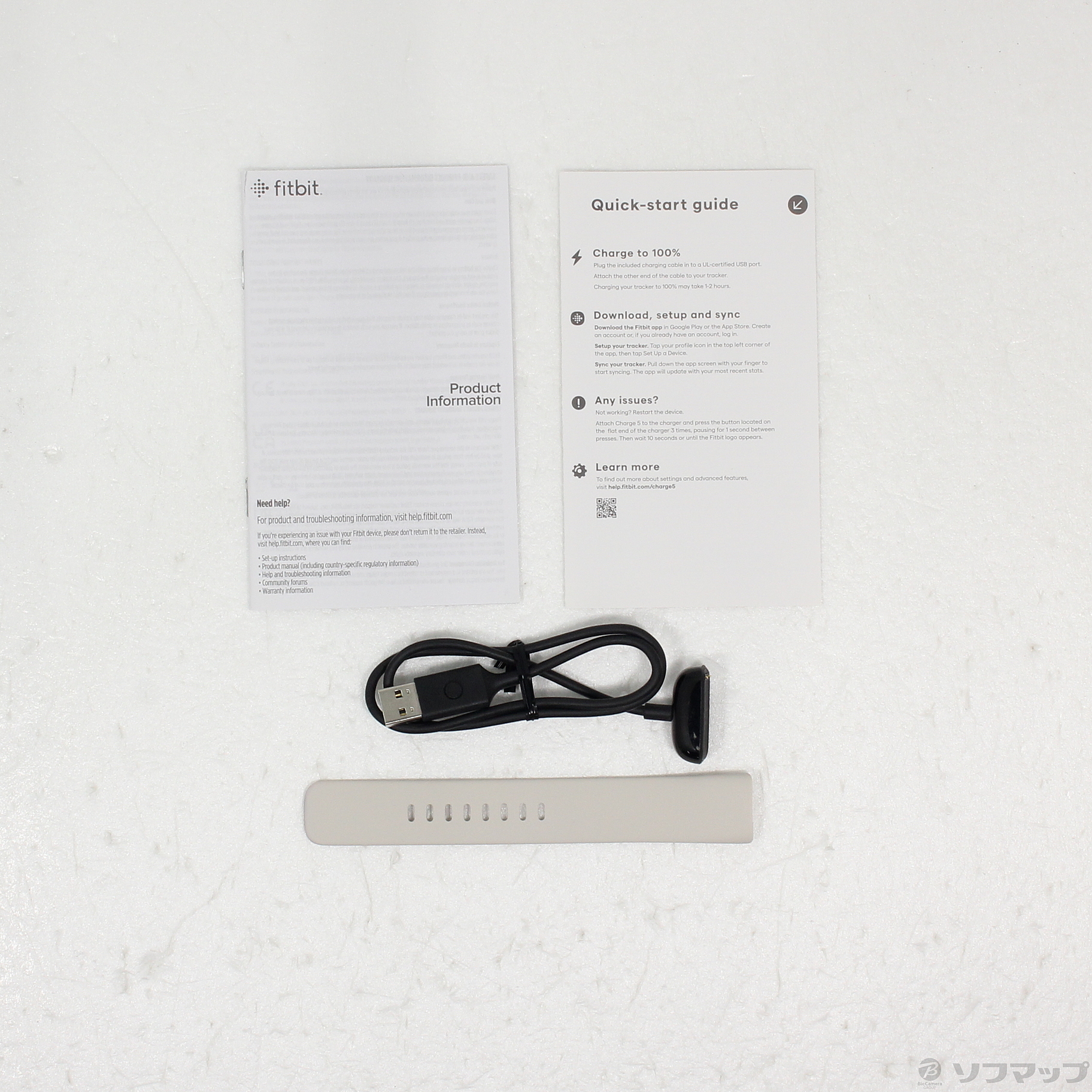 【中古】〔展示品〕 Fitbit Charge5 FB421GLWT-FRCJK ルナホワイト／ソフトゴールド [2133055452062 ...