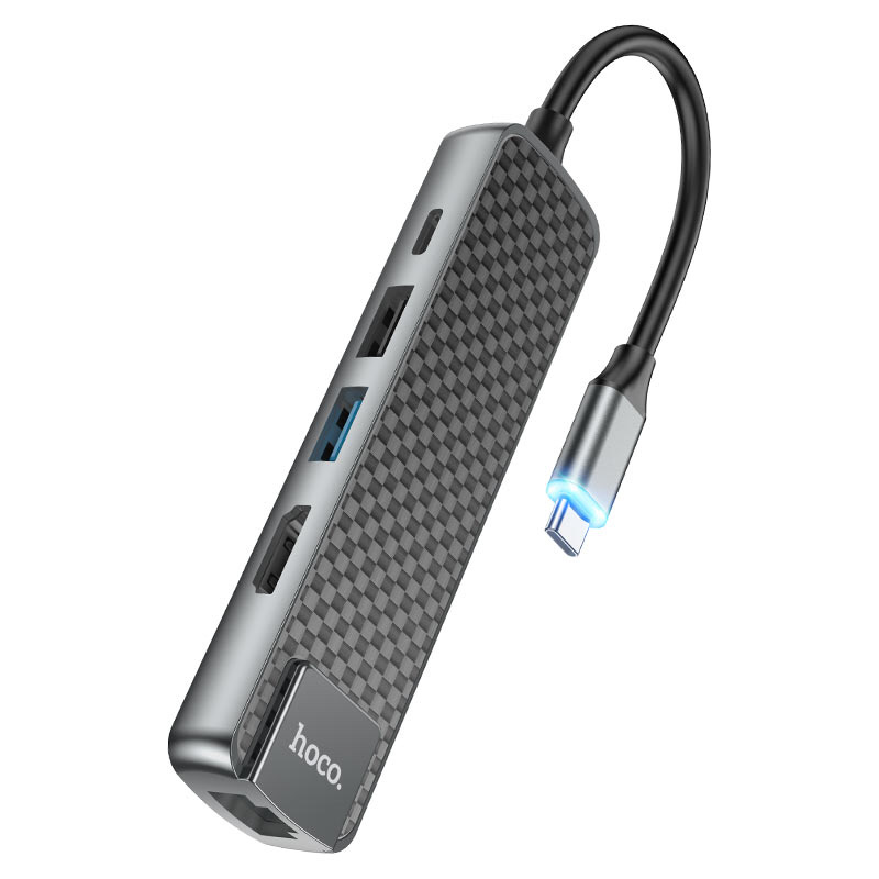 [USB-C オス→メス HDMI / LAN / USB-Ax2 / USB-C] USB PD対応 60W ドッキングステーション ブラック HB23-TC51HUB [USB Power ...