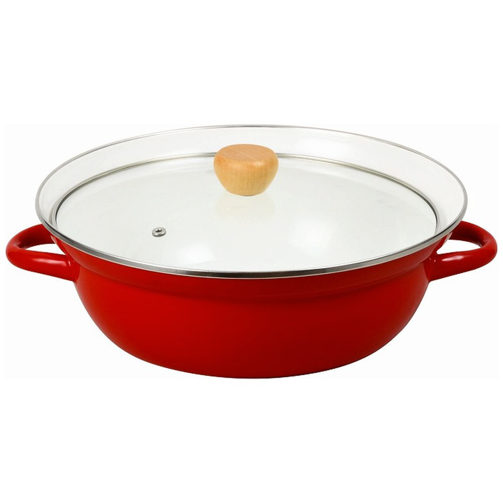 オンリーワン・ステージ ホーローガラス蓋付卓上鍋 26cm オール熱源対応 HB-6163 [IH対応]｜の通販はソフマップ[sofmap]