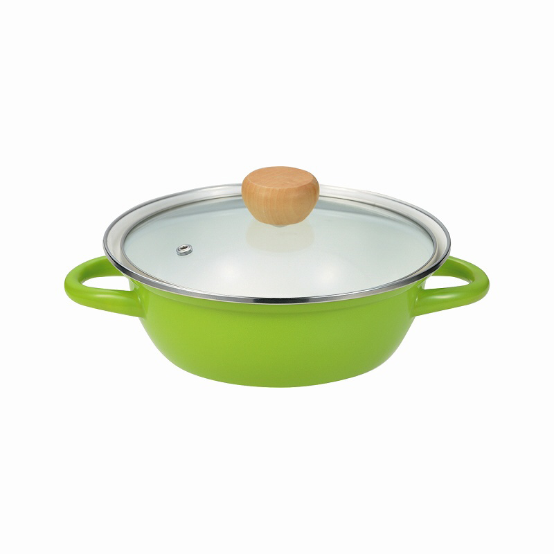 ピッタリ IH対応ホーローガラス蓋付 卓上鍋18cm（グリーン） グリーン HB-6998 [IH対応]｜の通販はソフマップ[sofmap]