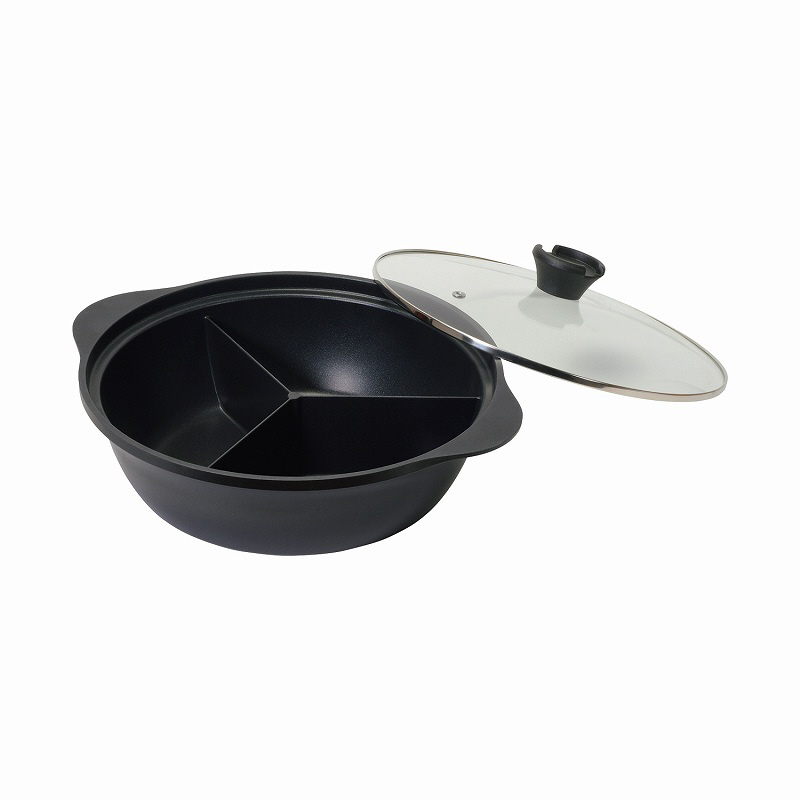 韓味家 ふっ素加工IH対応ガラス蓋付 三食鍋28cm HC-0087 [IH対応]｜の通販はソフマップ[sofmap]