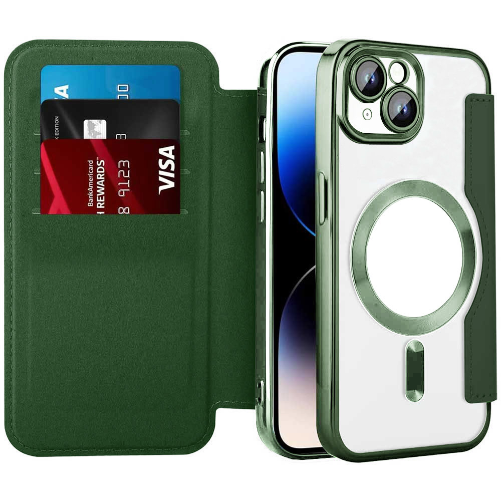iPhone15 MagSafe対応 手帳型ケース グリーン RM-15MG-DG｜の通販はソフマップ[sofmap]
