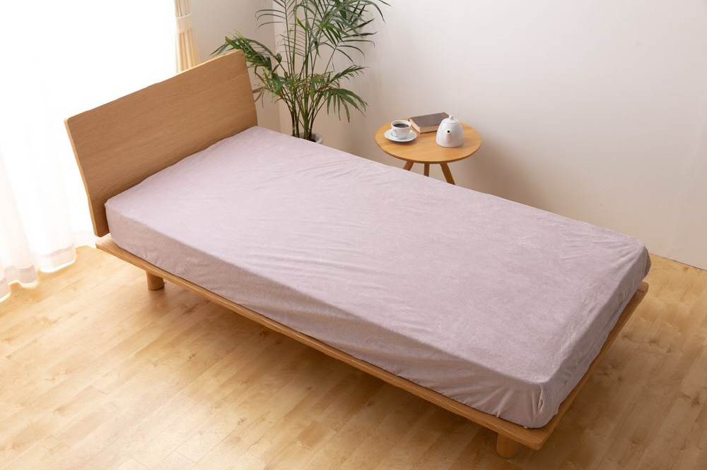 mofua サイドまでしっかり防水 ボックスシーツ ワイドキング 200×200×30cm グレイッシュパープル｜の通販はソフマップ[sofmap]