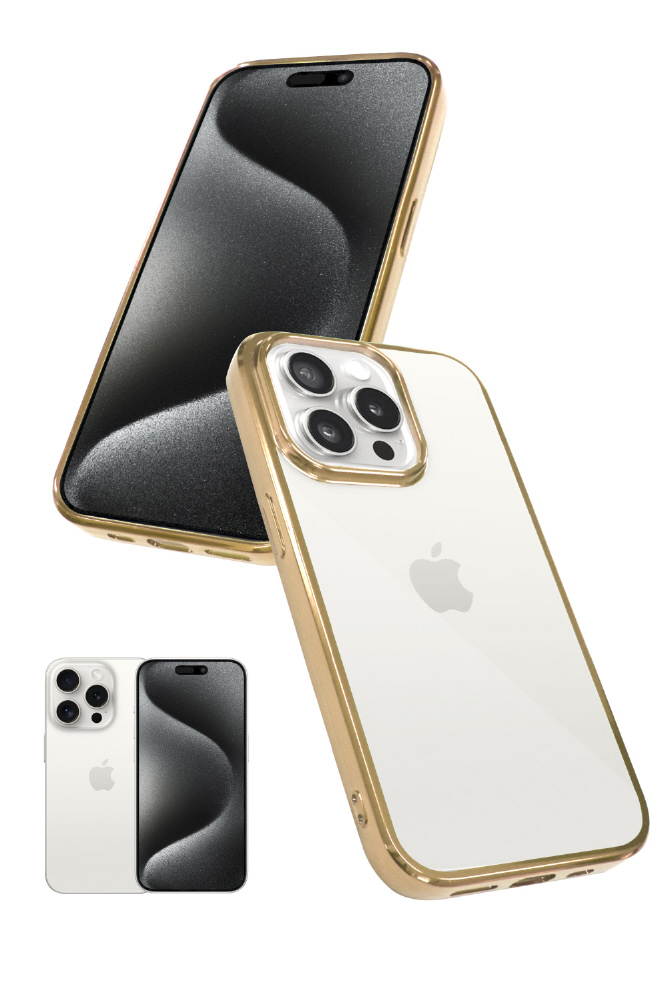 iPhone 15 Pro サイドメッキ クリアケース ゴールド×クリア APIP15PCLGD｜の通販はソフマップ[sofmap]