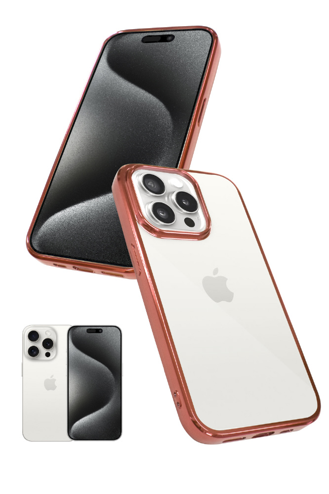 iPhone 15 Pro サイドメッキ クリアケース ローズ×クリア APIP15PCLRO｜の通販はソフマップ[sofmap]