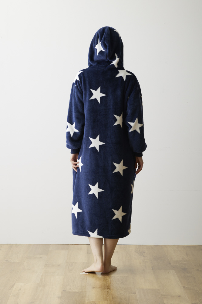 mofua プレミアムマイクロファイバー着る毛布 フードタイプ M 星柄ネイビー 454764Q6｜の通販はソフマップ[sofmap]
