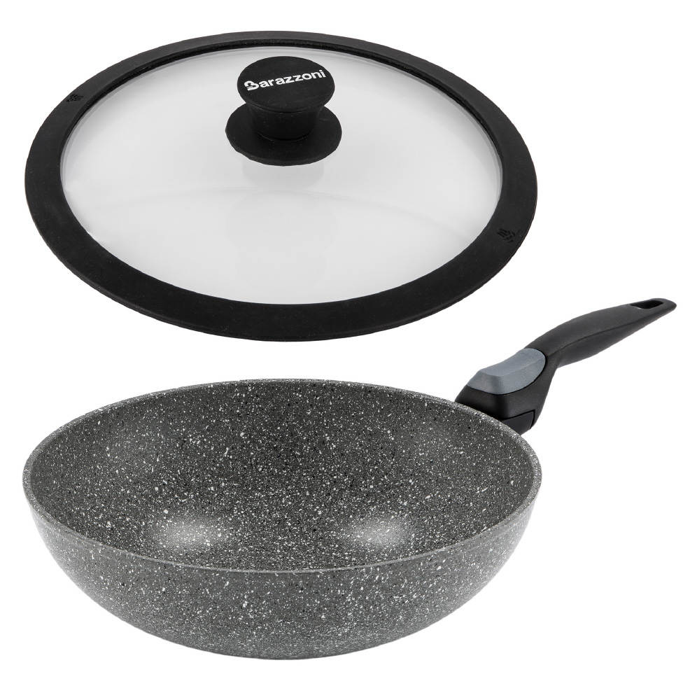 シリコンエッジ耐熱ガラス蓋付 ウォーク（28cm） INDUCTION FACILE グレー 85515612887-SL [IH対応]｜の通販はソフマップ[sofmap]