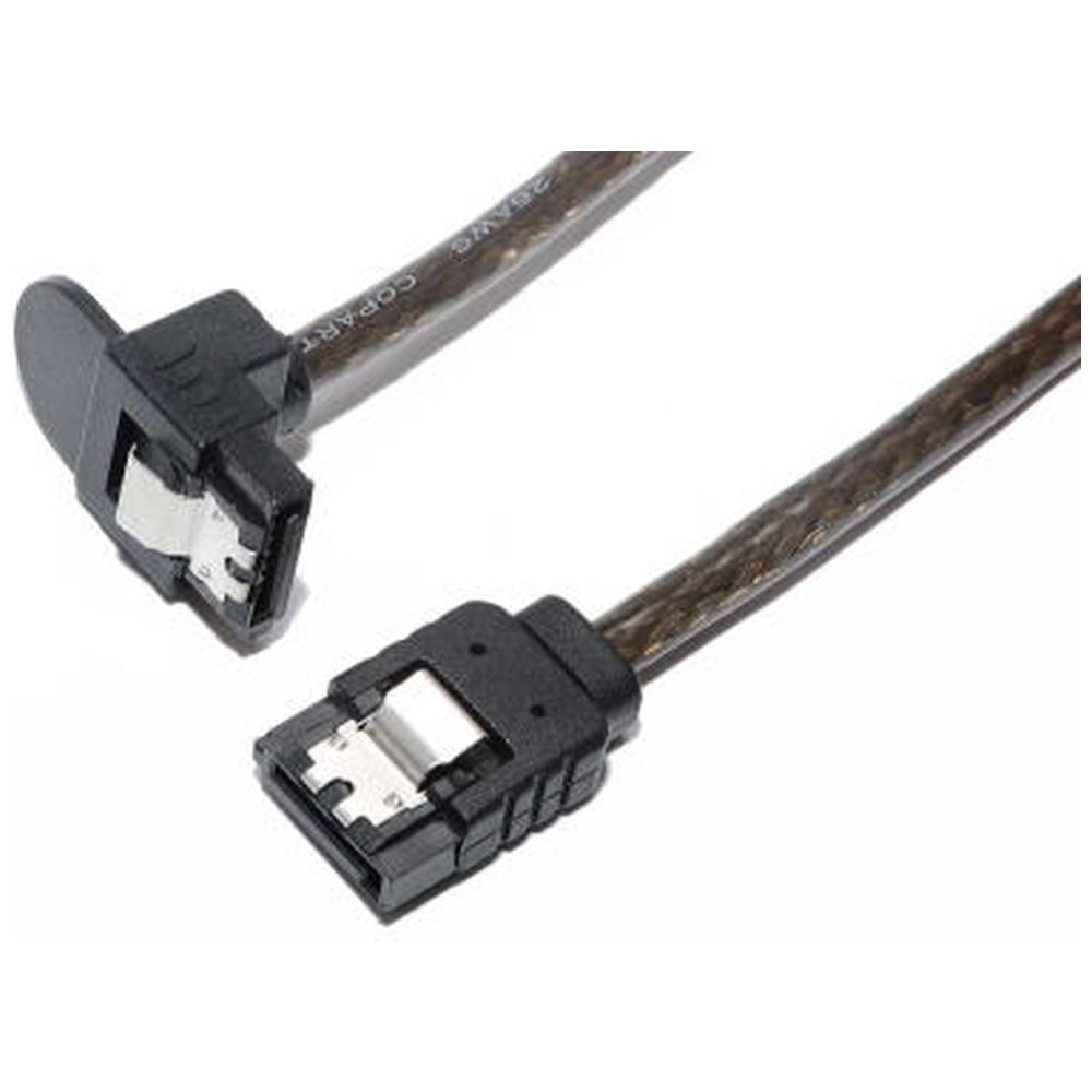 シリアルATA3ケーブル 片下L型 ラッチ付 取っ手付コネクター ラウンドタイプ 30cm SARL30GRT グラファイト｜の通販はソフマップ[sofmap]